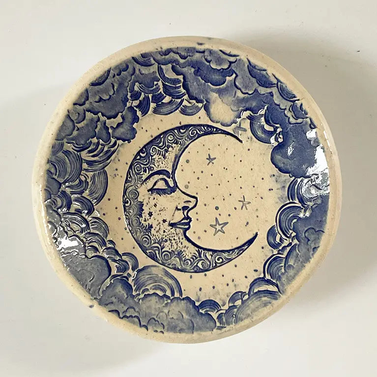 Handmade Pottery Bowl, Crescent Moon – Indio