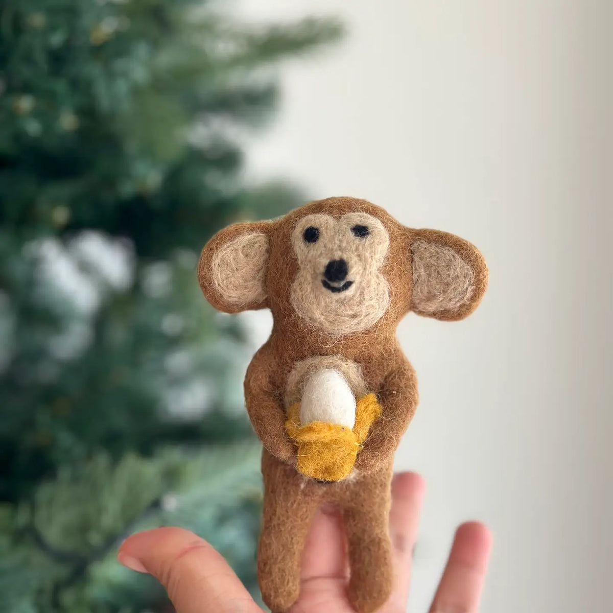 Felt Monkey w/ Banana Finger Puppet – Indio Durham