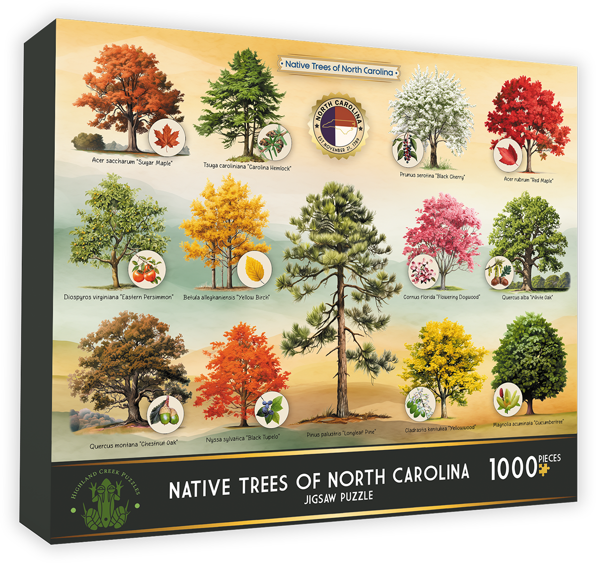 Native Trees of North Carolina, 1000pc – Indio