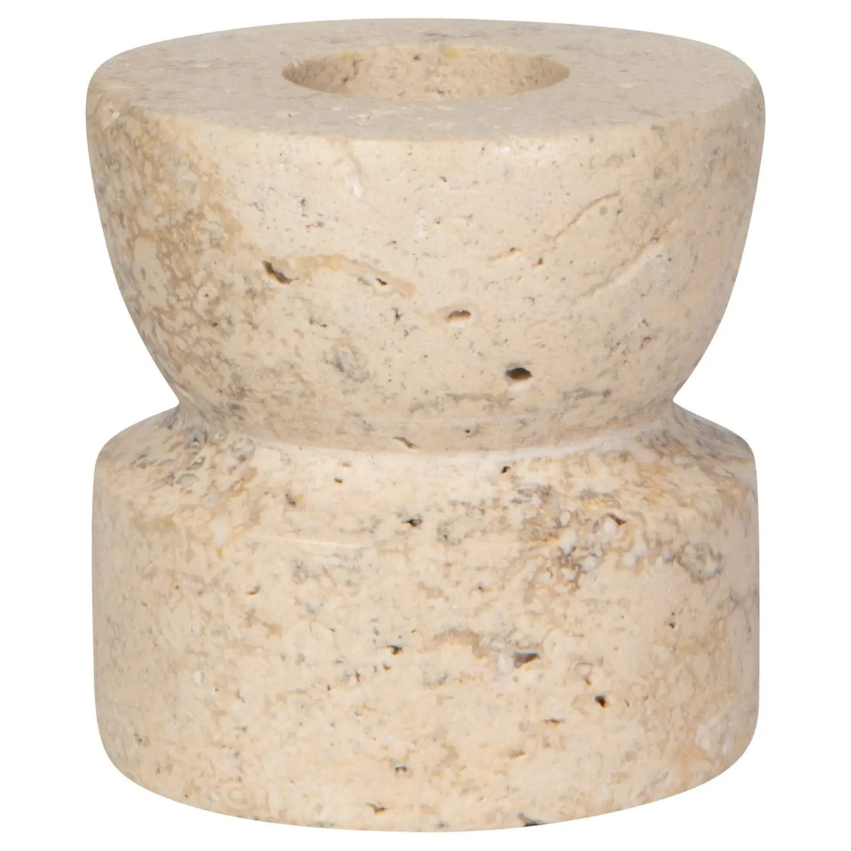 Petra Travertine Candle Holder, Short – Indio